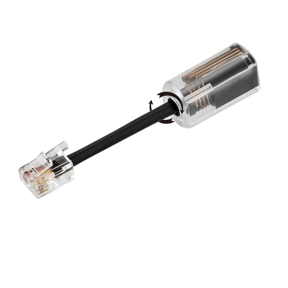 RJ9 4P4C Phone Cable Anti Tangle Detangler 360 Degree Rotating Black ...