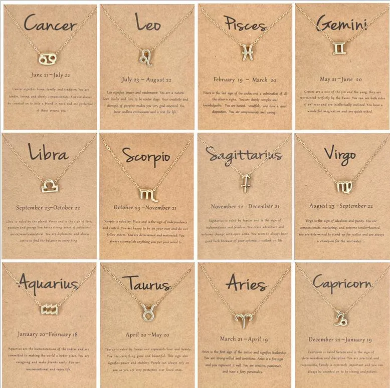 Zodiac Sign Gold Zodiac Necklace Set 12 Silver And Rose Gold Chains ...