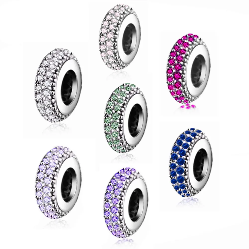 DHgate.com:Silver Spacer Charm with Cubic Zirconia for Original Europe ...