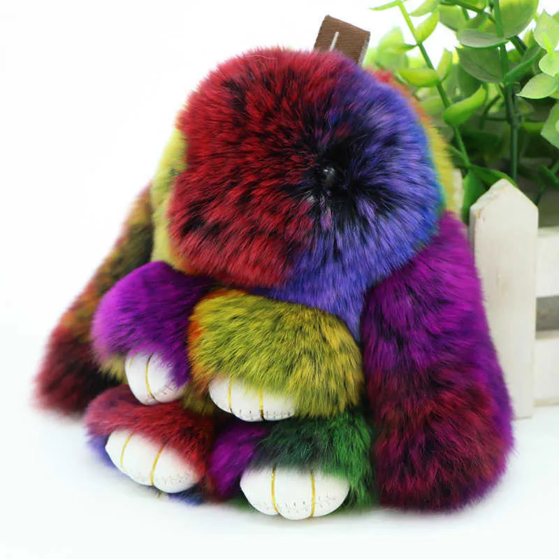DHgate.com:Cute Pluff Bunny Keychain, Rex Genuine Rabbit Fur Key Chains ...