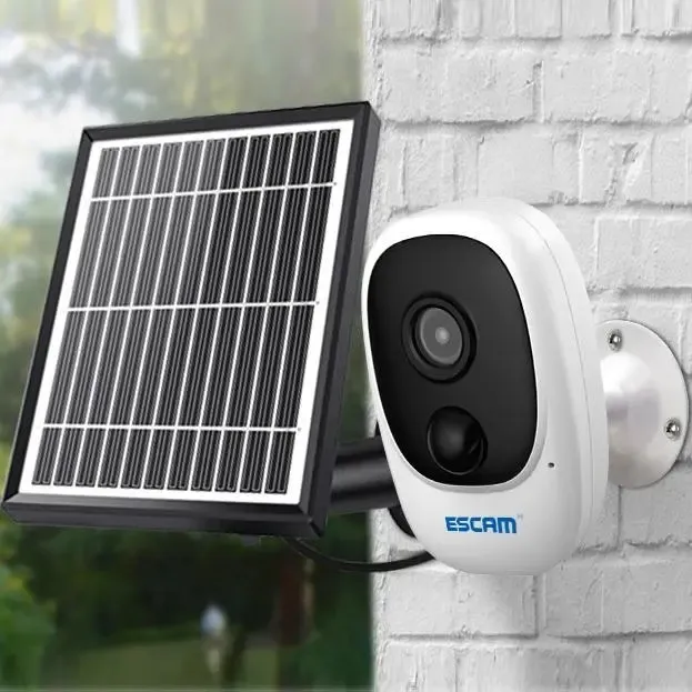 ESCAM G08 1080P Wireless Battery Rechargeable PIR IP Camera Solar Panel ...