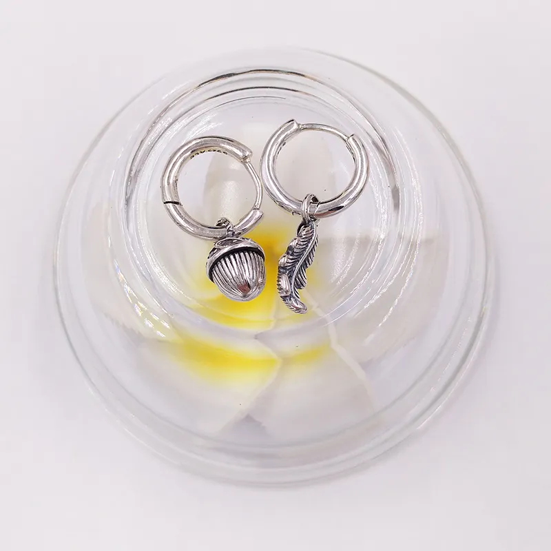 925 Sterling Silver Acorn Leaf Hoop Stud Earrings for Women Men Girls Valentine s Day Birthday Gift