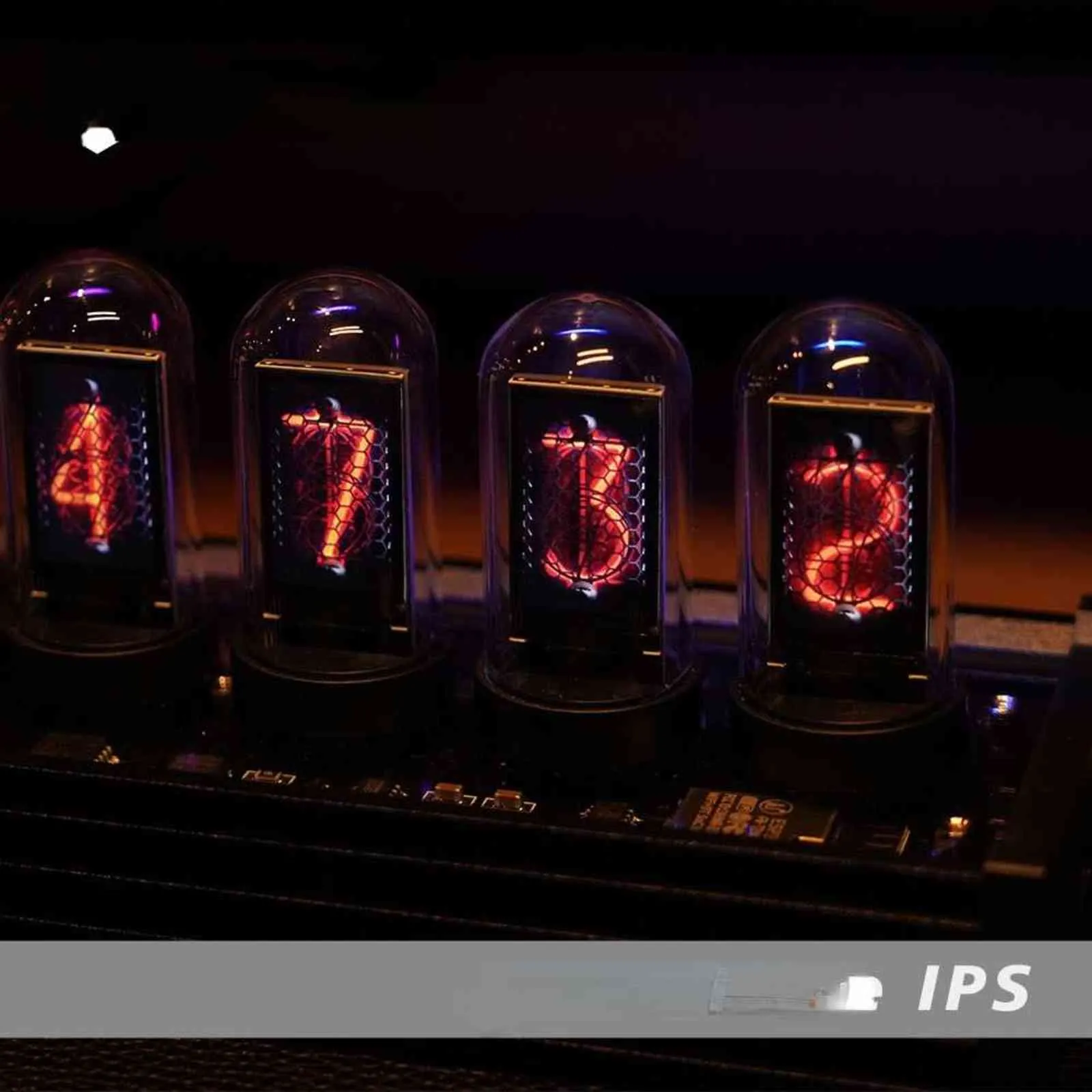 RGB LED Tube Clock Vintage Digital Nixie Clock 6 Bit Time Po Display ...