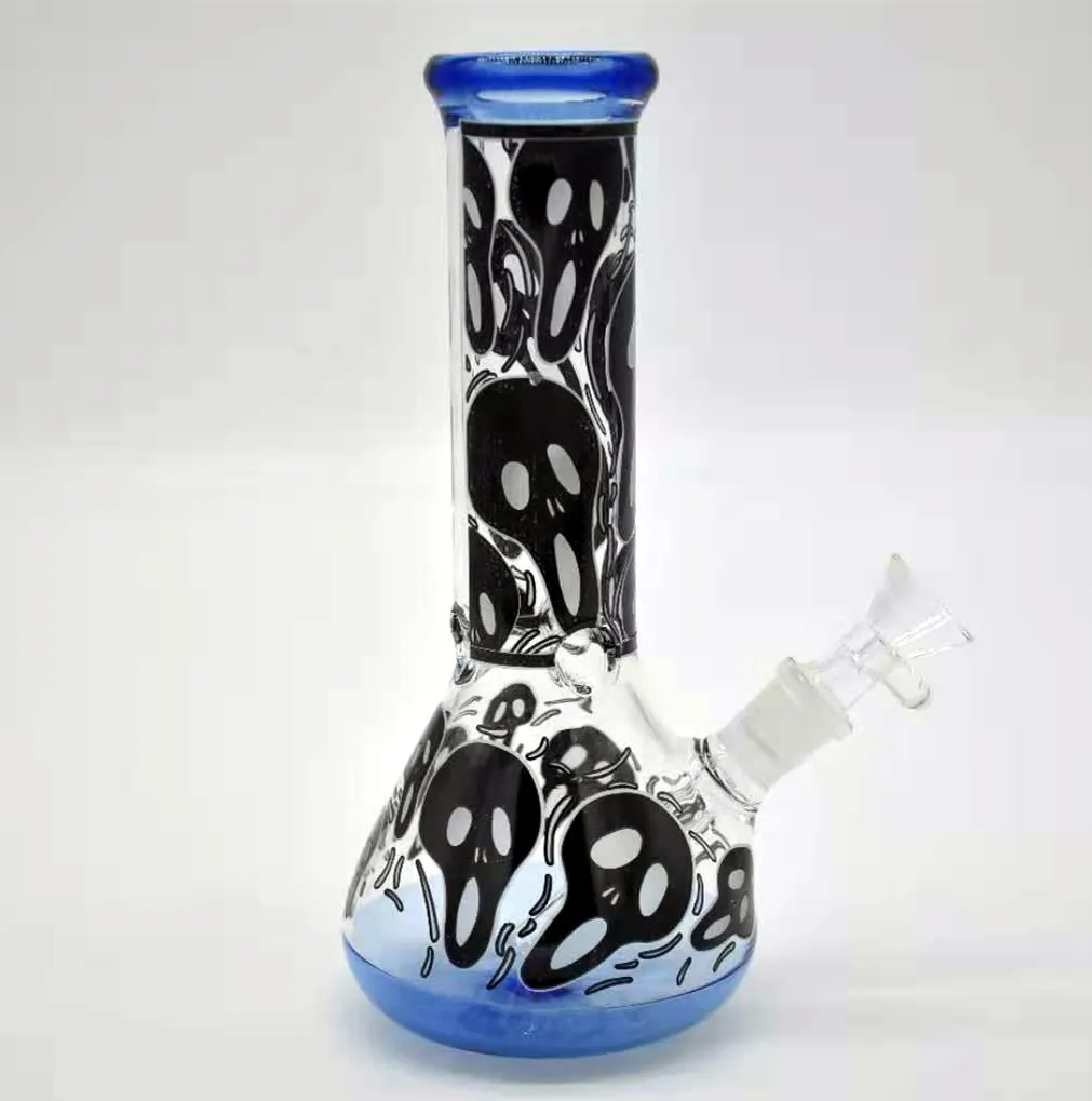 Dropshipping Anime Theme Crying Skull Face Glass Beaker Bong Hookah ...