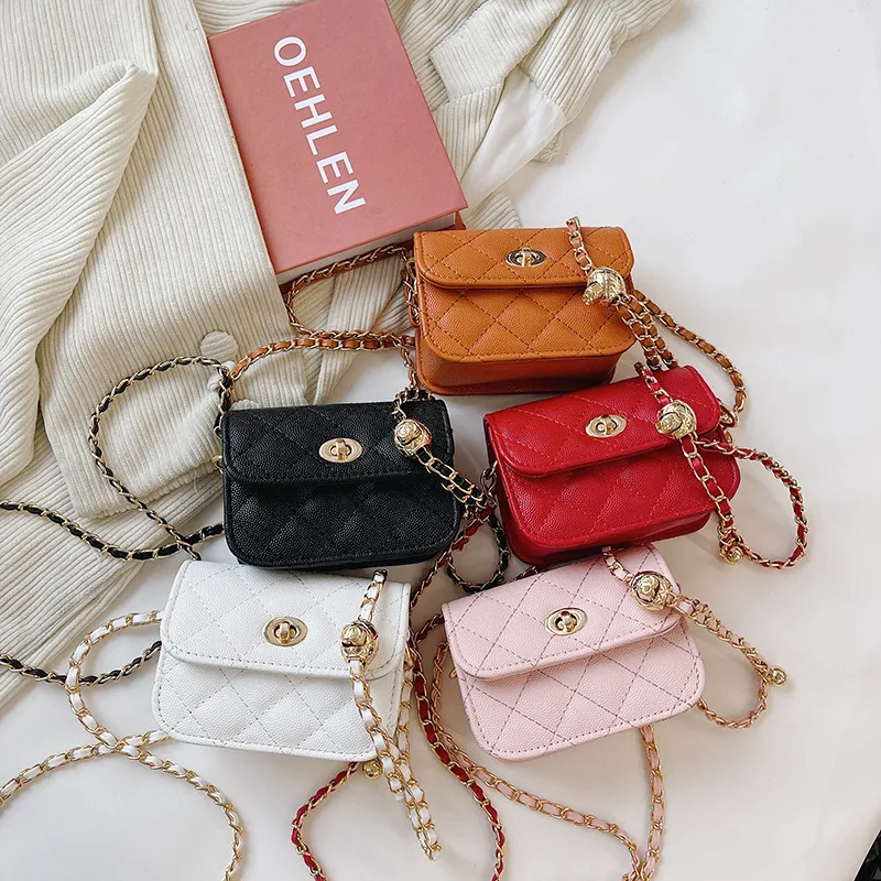 DHgate.com:Kids PU Leather Golden Ball Crossbody Bag with Chain ...