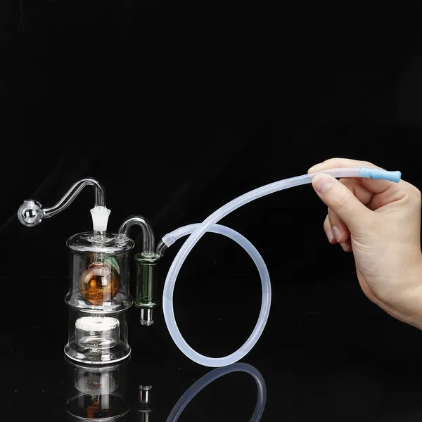 Glass Smoking Pieces: LED Luminous Glass Bong Rig Hookah Oil Burner Ash ...