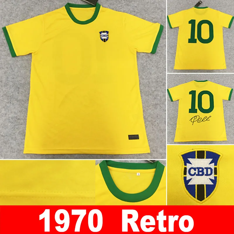 1970 Retro Pelé PELE Brasilien BRASIL 1970 Trikots Bele 1998 Retro # 10 ...