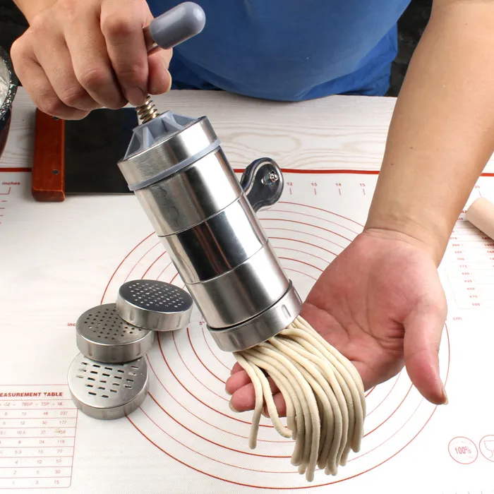 Manual Noodle Maker Machine - Stainless Steel Pasta Press, Home Kitchen ...