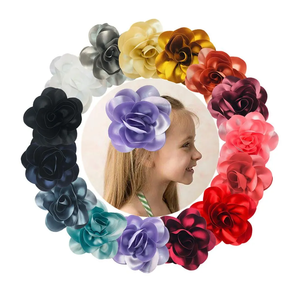 6 Inch Large Floral Fabric Hair Clip for Child Girls with Ribbon ...
