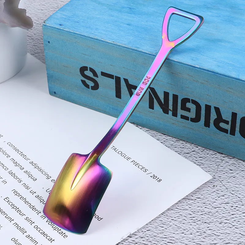 Small Mini 304 Stainless Steel Spade Shovel Coffee Spoon Strring Spoon ...