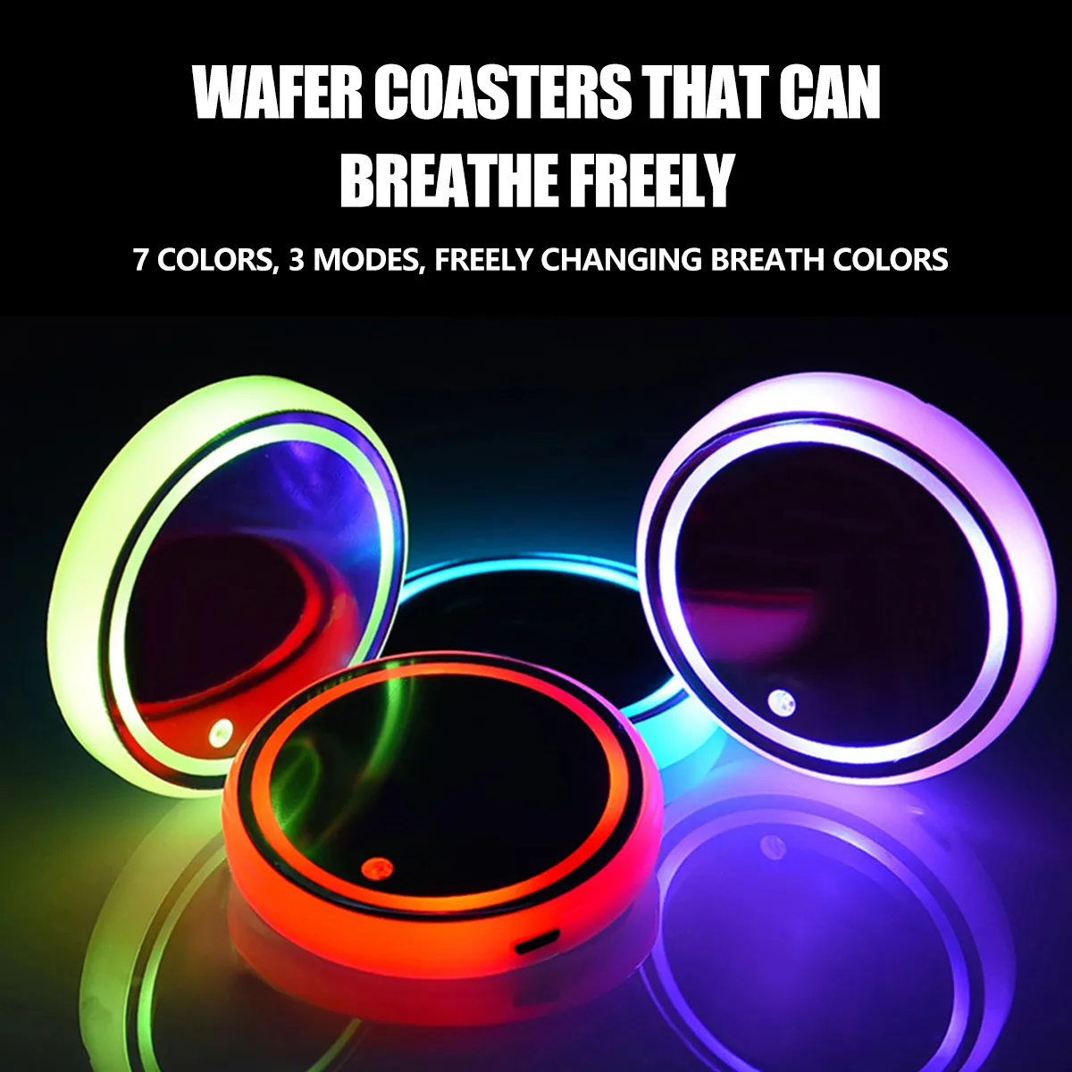 LED Coasters: Drink Coasters With Holder, Luminescent USB Charging Pad ...