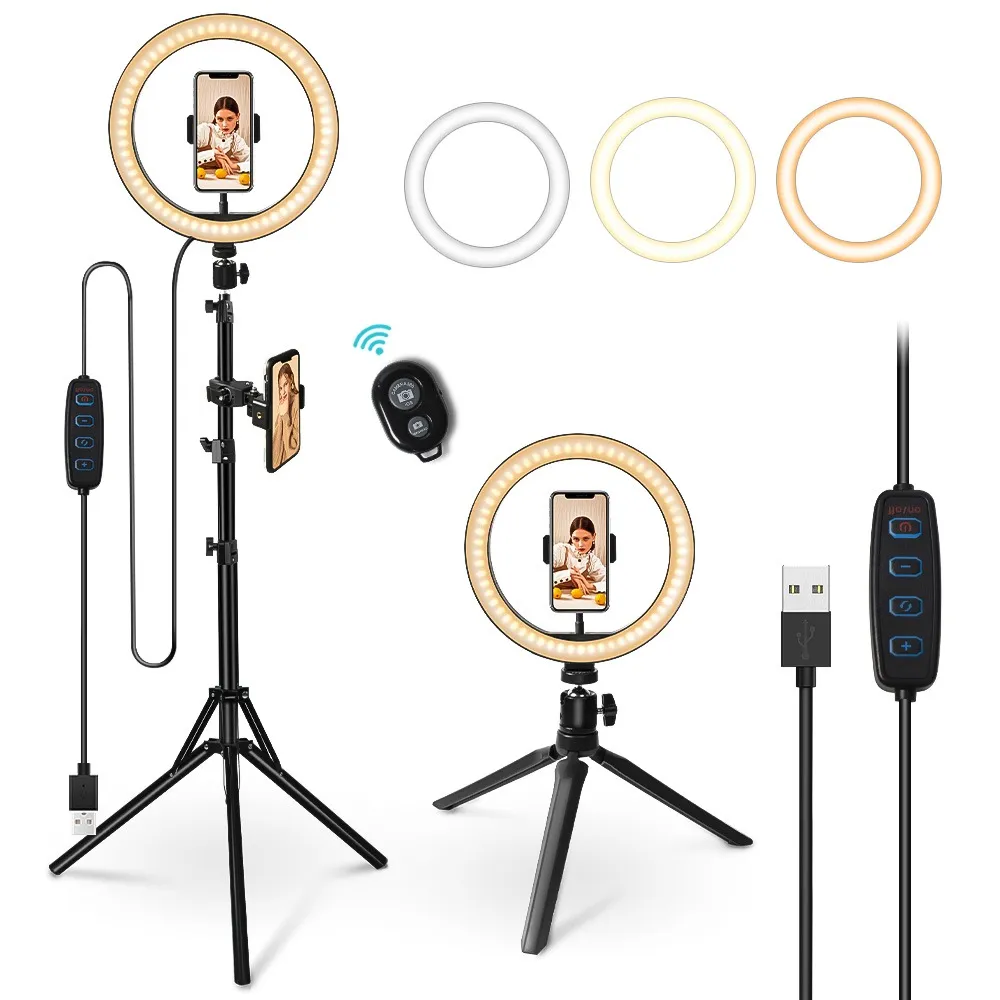 10-Inch LED Ring Light with Tripod & Phone Holder - Perfect for ...
