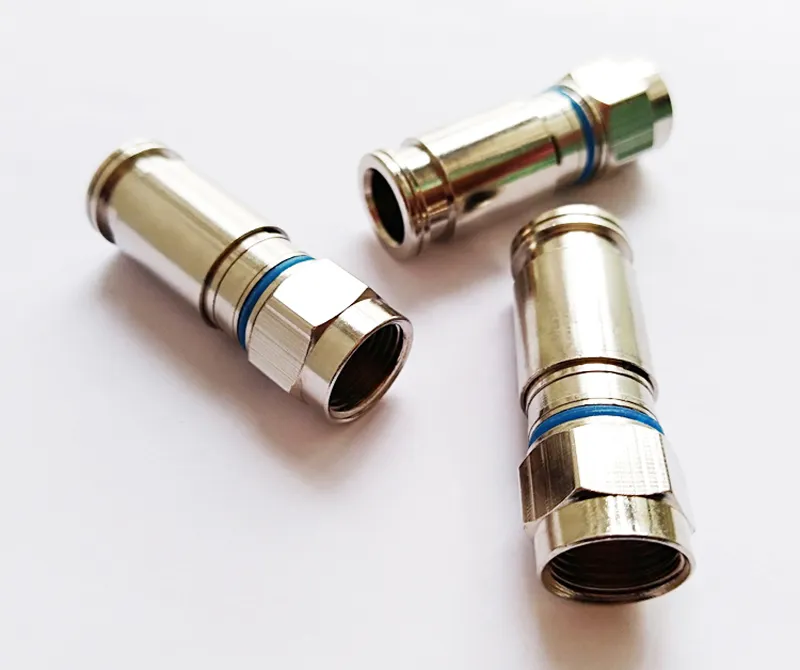 Premium RG59 Compression Connectors - Weatherproof F Connector Adapters, Blue Band 20-Pack from ...
