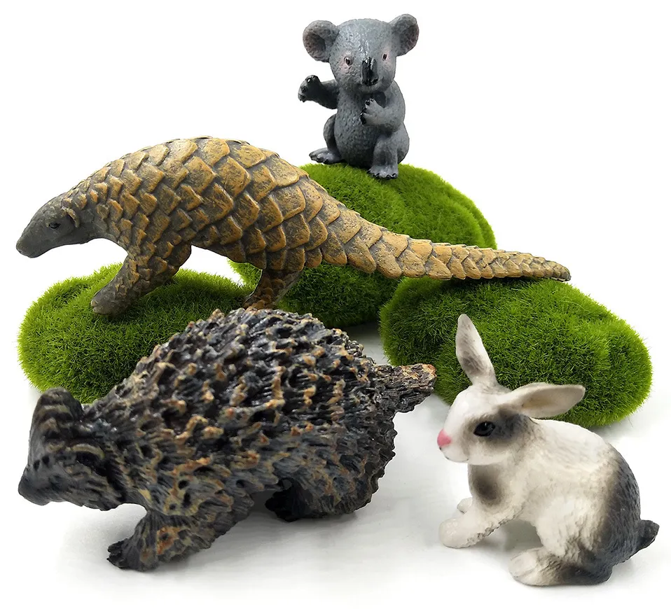 Wild New Koala Pangolin Rabbit Hedgehog Simulation Plastic Animals ...
