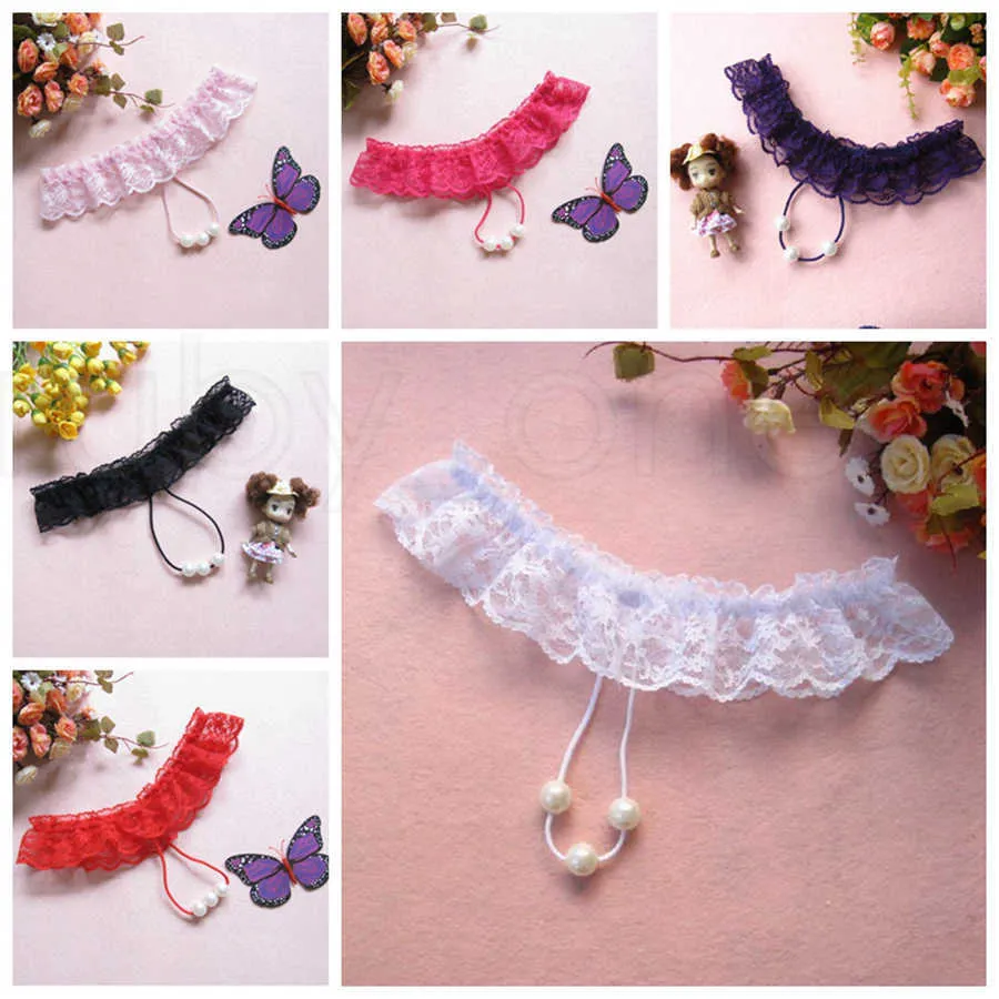 Erotic Lace Lace Cheeky Panties With Pearls And Beads For Women Open ...