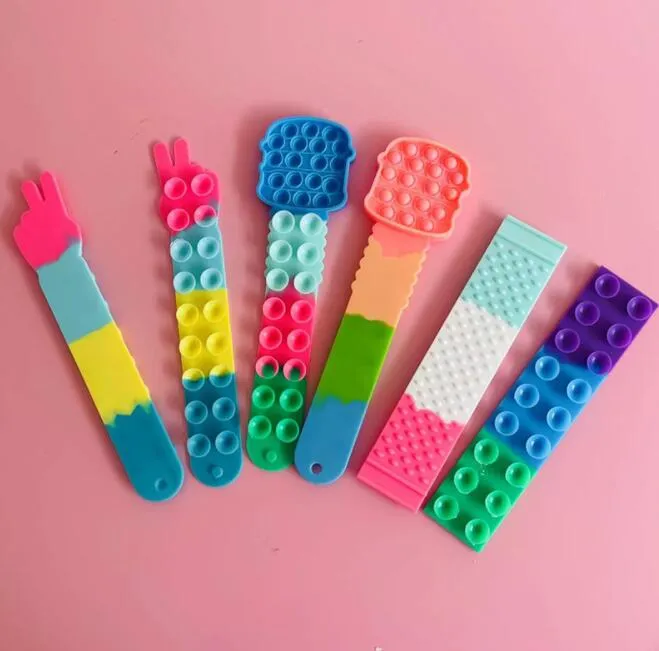 Sensory Square Fidget Toy with Suction Cups - Stress Relief Silicone ...