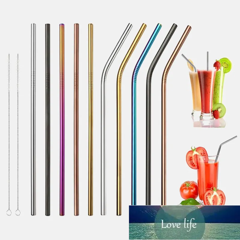 5-Piece Reusable Metal Straw Set - Portable Stainless Steel Drinking ...