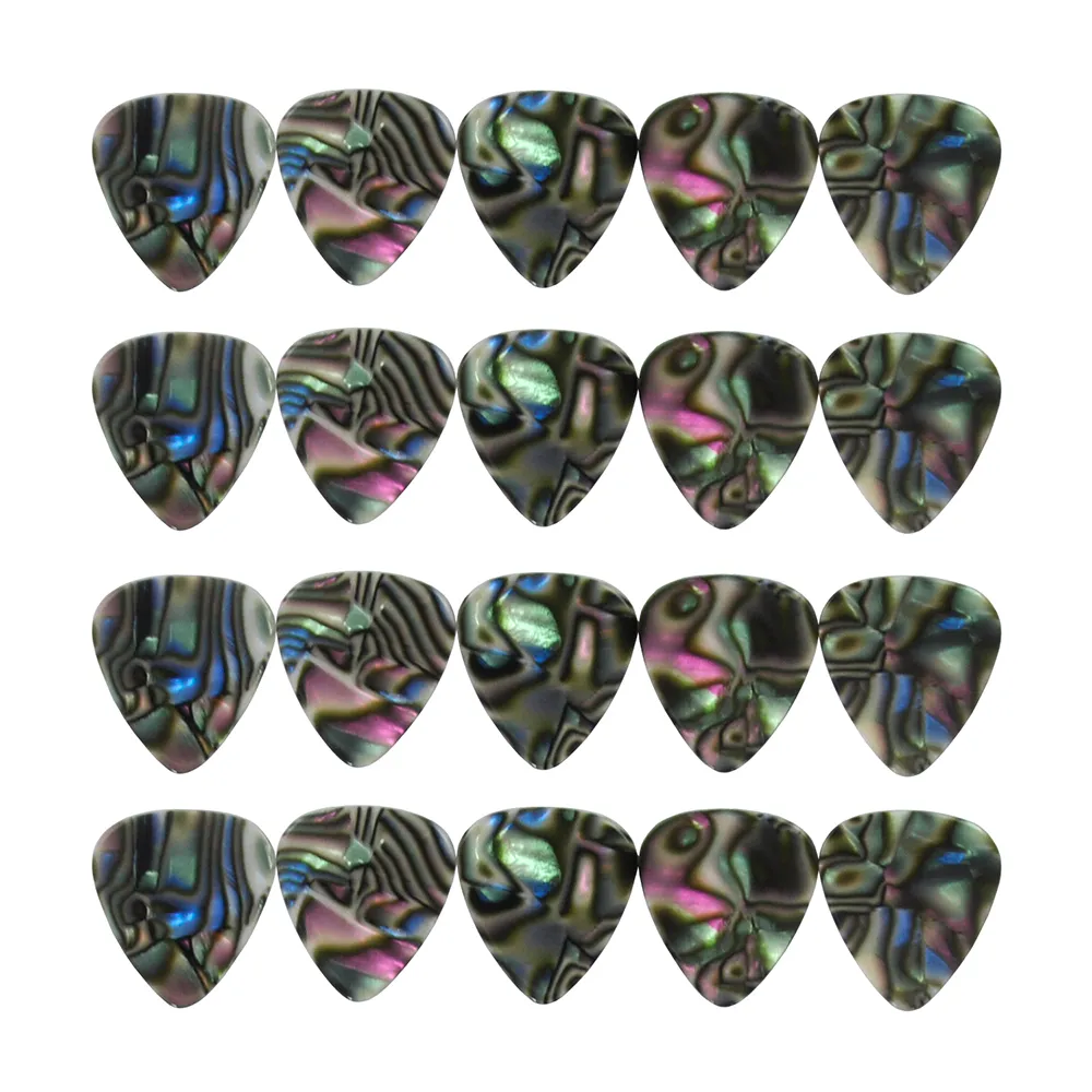 100 Abalone Seashell Guitar Picks - Medium 0.71mm Celluloid Plectrums ...