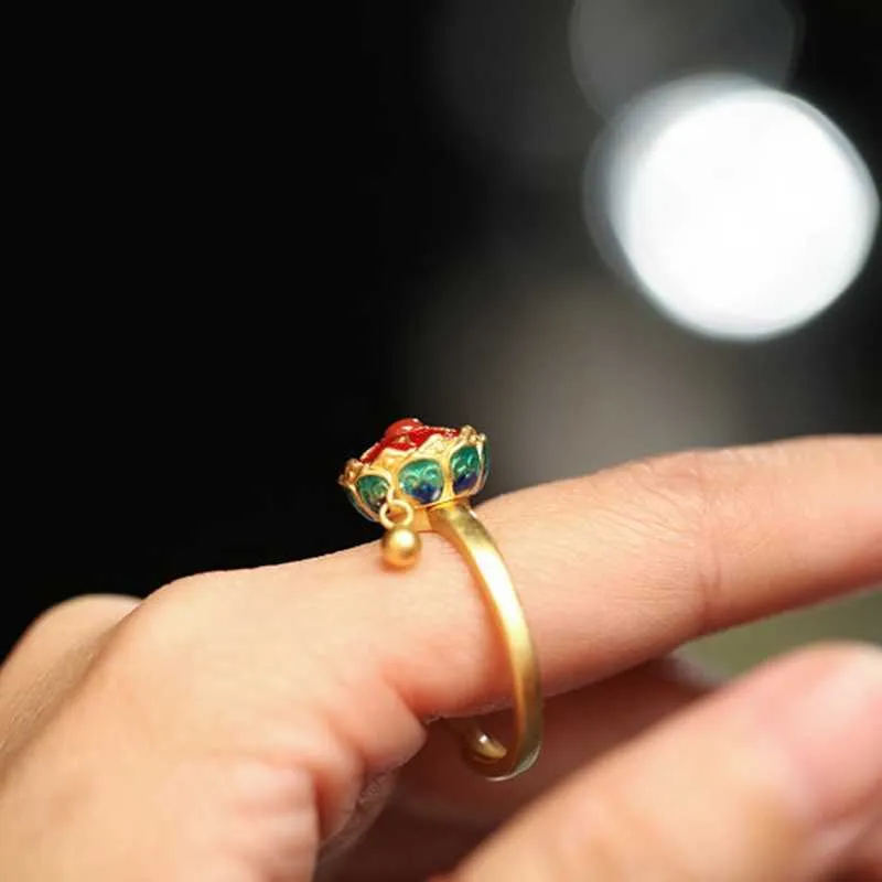 Lotus prayer ring store