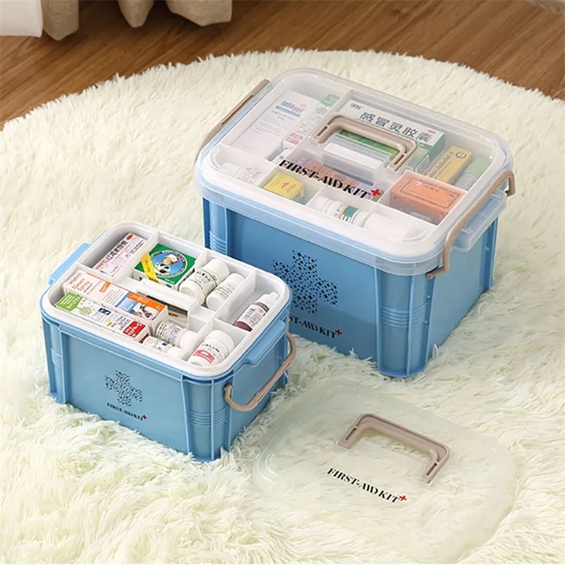 Large First Aid Kit Plastic Medical Box Storage Bins Multi Layer ...