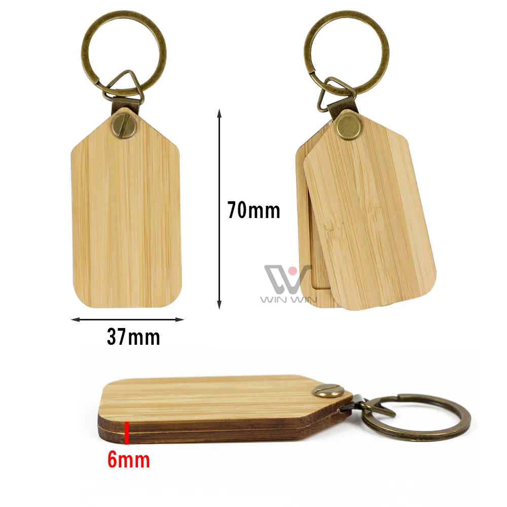 DHgate.com:2024 Creative Flip Wood Keychain Blank Magnetic Walnut ...