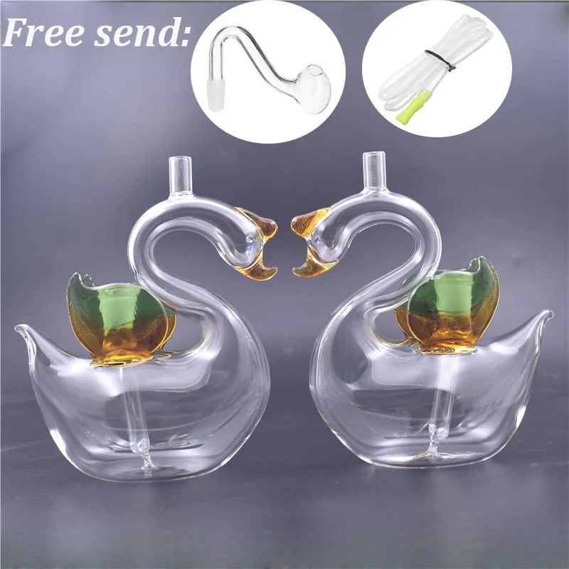 Swan Shaped Pyrex Glass Oil Burner Water Bong: Thick Small Bubbler For ...
