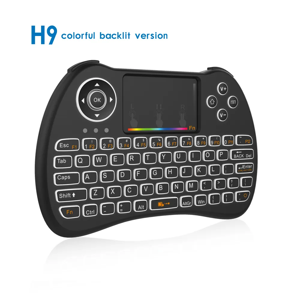 RGB Backlit Wireless Keyboard Remote Control with Touchpad - Mini PC ...