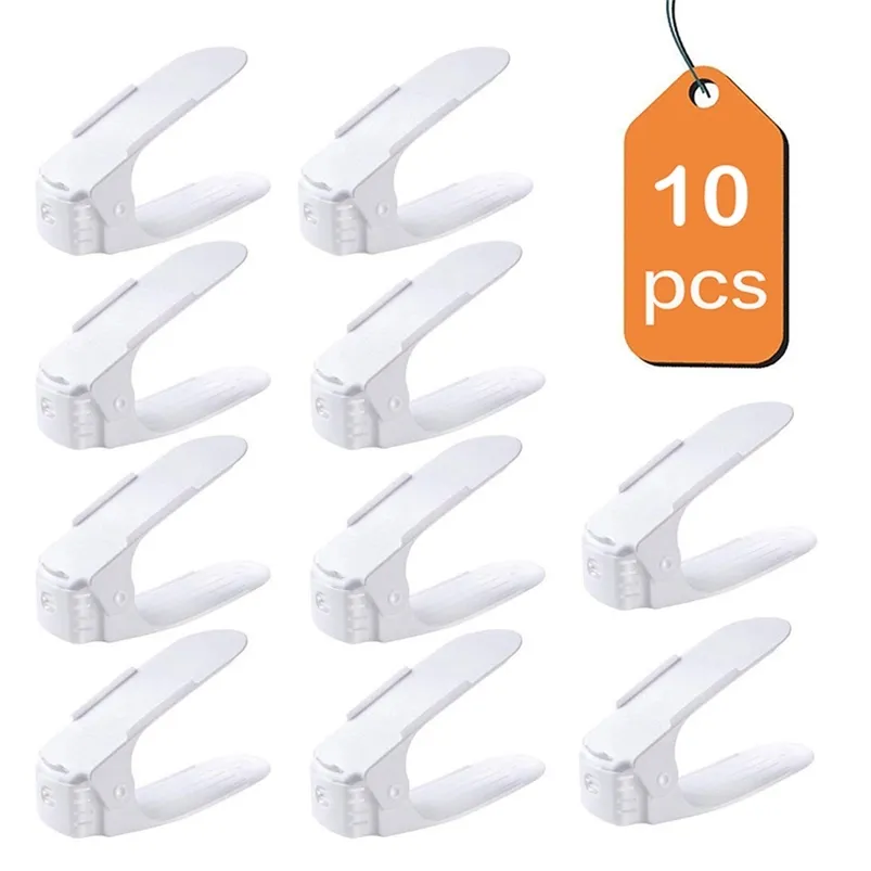 HOOQICT 8/Orange Plastic Shoe Rack Organizer Single-Tier Folding Shelf ...