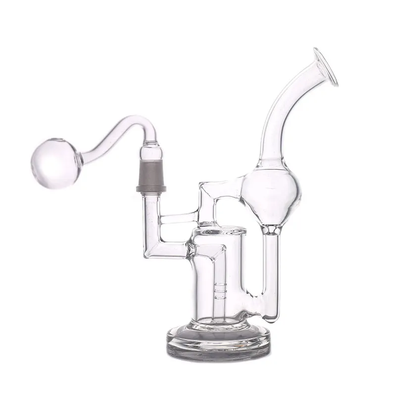 8 Mini Glass Dab Rig With Recycler & Barrel Perc | 14mm Joint | 2024's ...