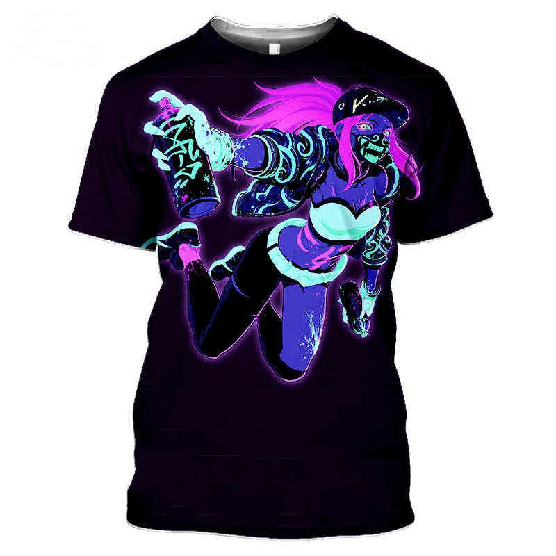 Wholesale League Of Legends Akali 3D Print T Shirts Breathable ...