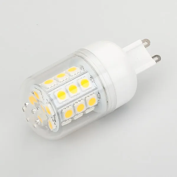 LED G9 Base Bulb 27 SMD 5050 LEDs 2.65 in Warm and Cool White 0-5W 230V ...