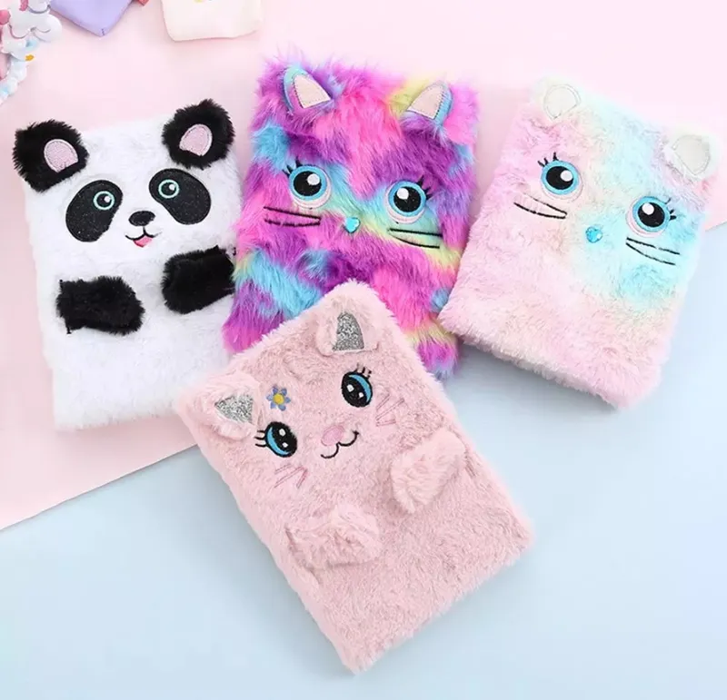 Wholesale Winter Warm Cartoon Plush Notebook Dream Cat Rabbit Unicorn ...