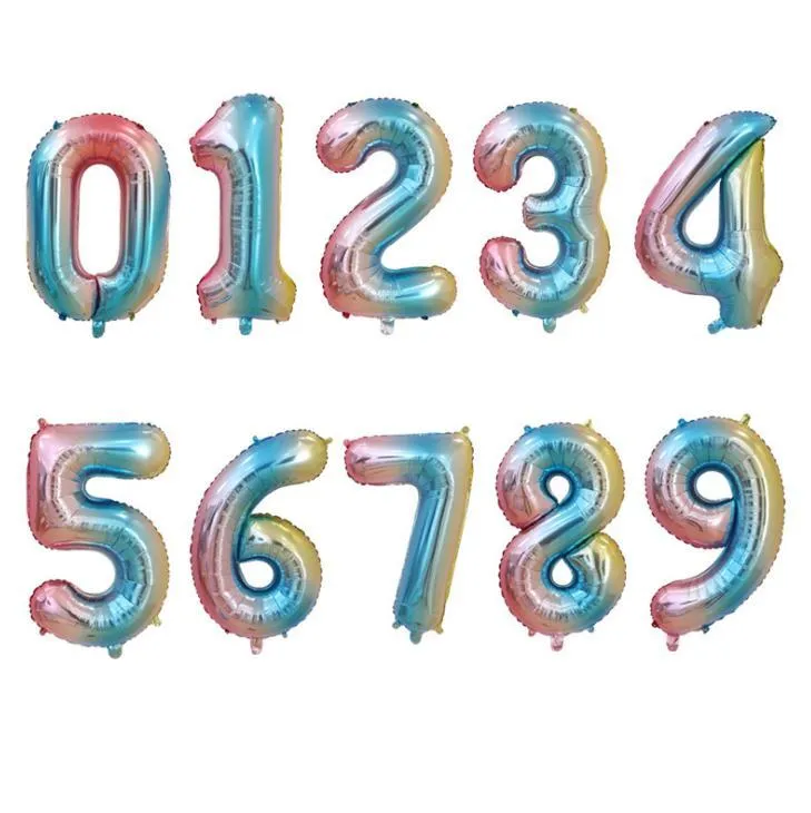 Giant 32 Inch Number Foil Balloons For Celebrations Gold Aluminum Mylar ...