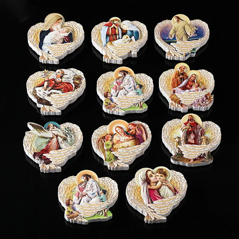 Christian Jesus Angel Refrigerator Magnet Creative Relief Resin ...