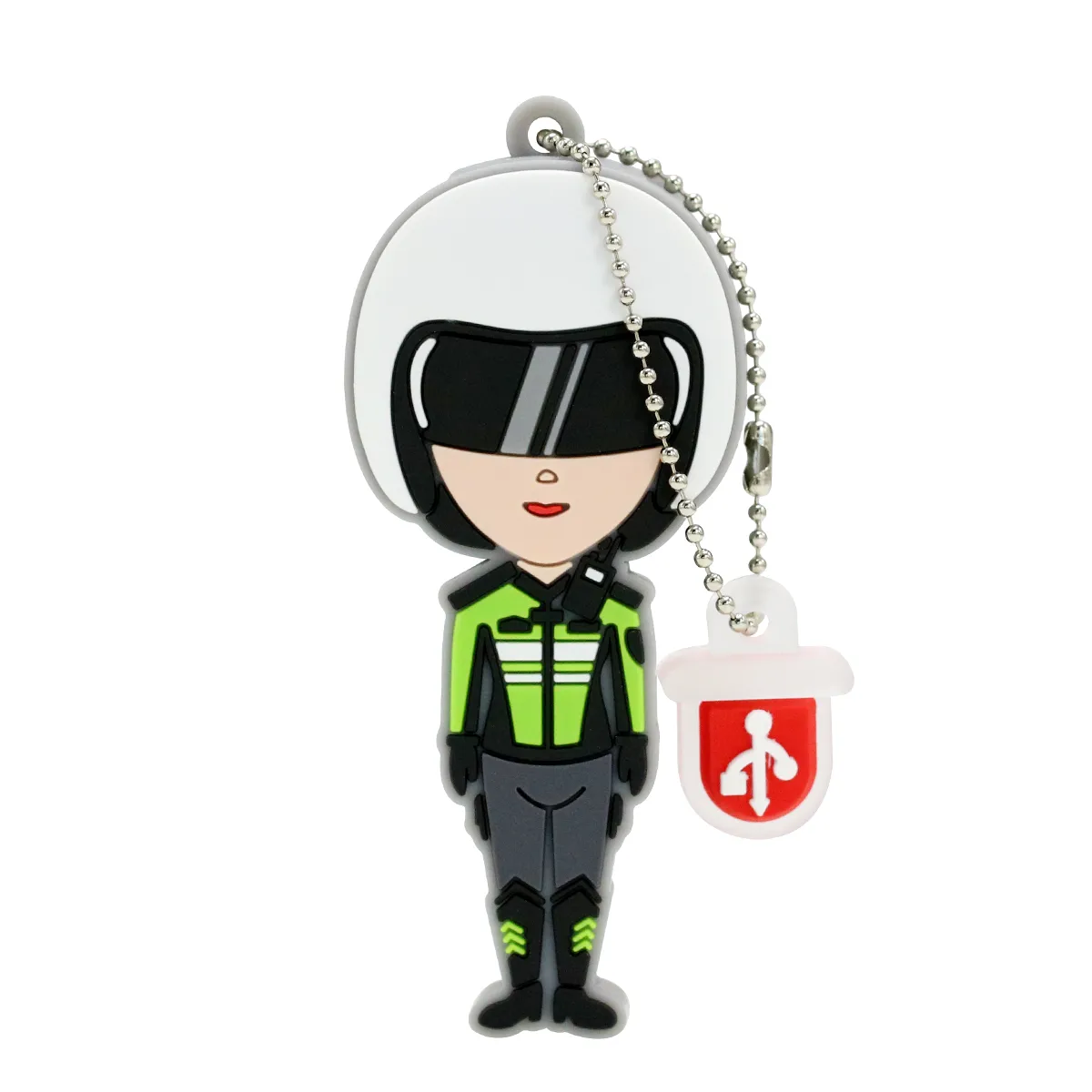 Silicone USB Stick 128GB Cartoon Police Model USB2.0 Flash Drives 8GB ...