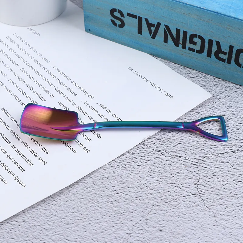 Small Mini 304 Stainless Steel Spade Shovel Coffee Spoon Strring Spoon ...