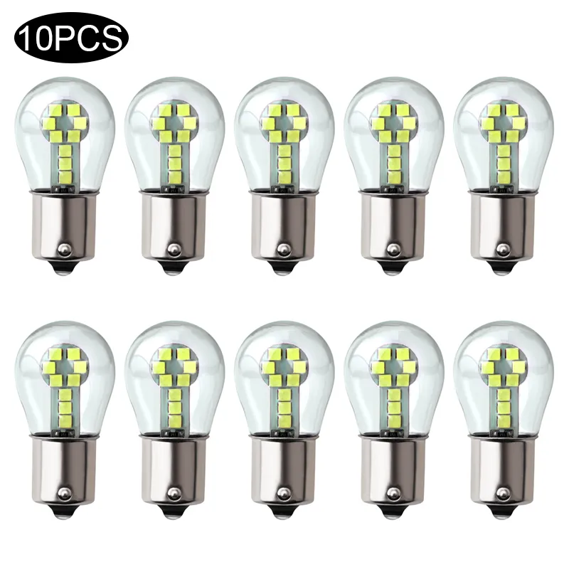 10X LED Bulbs 1156 BA15S P21W, 1157 BAY15D P21/5W, R5W, R10W, 18SMD, 800LM Car Fog Lights, DRL ...
