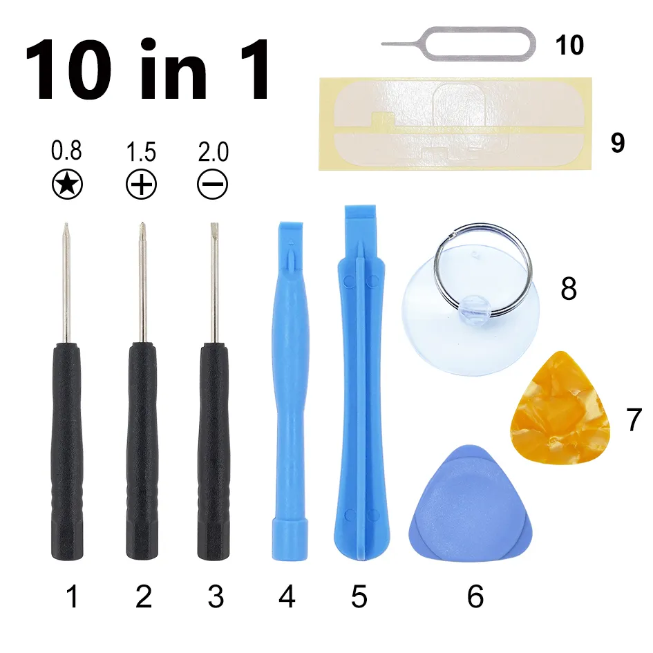 10 In 1 Phone Opening Tool Kit With 5 Point Star Pentalobe, Eject Pin ...