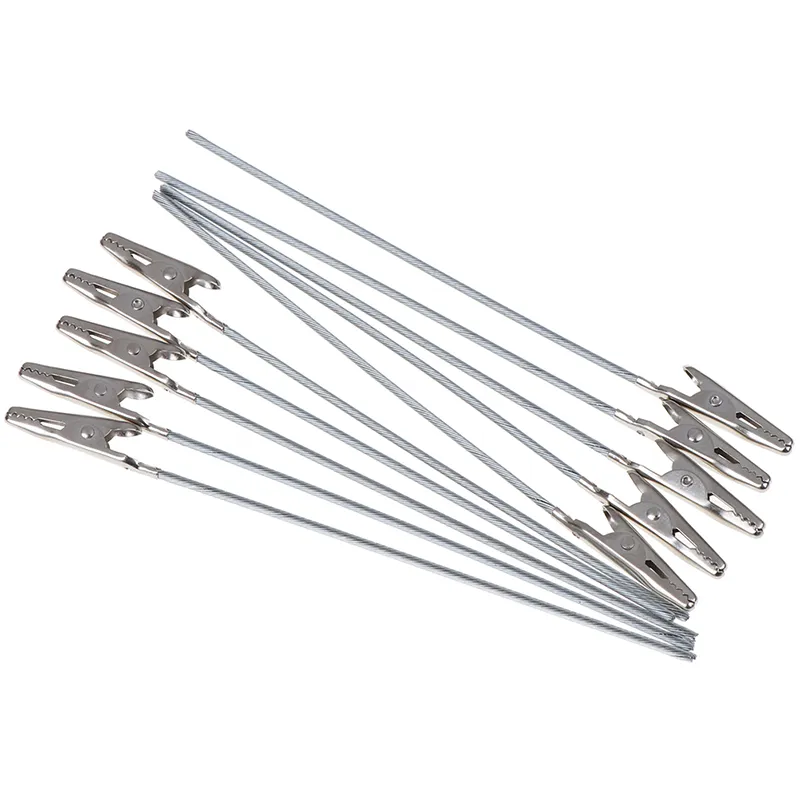 Alligator Clips Set - 1.5x15cm Non-Insulated Crocodile Clamps, Silver ...