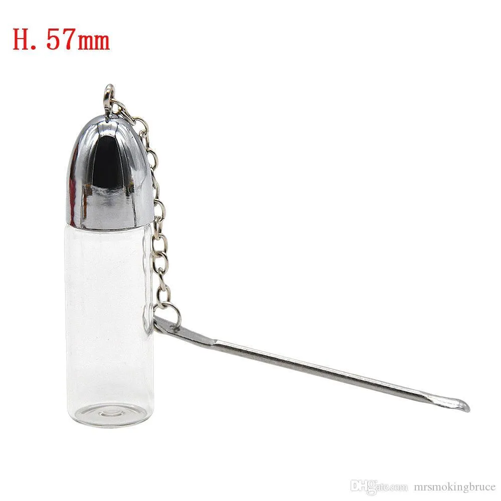 Smoking Accessories Silver Clear&Brown Glass Snuff Bullets Bottles With ...