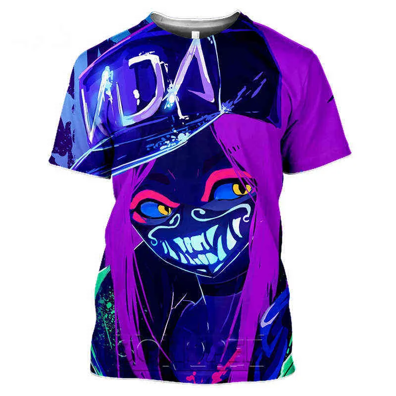 League Of Legends 3D Printed Akali Anime Shirts For Men Sexy And ...