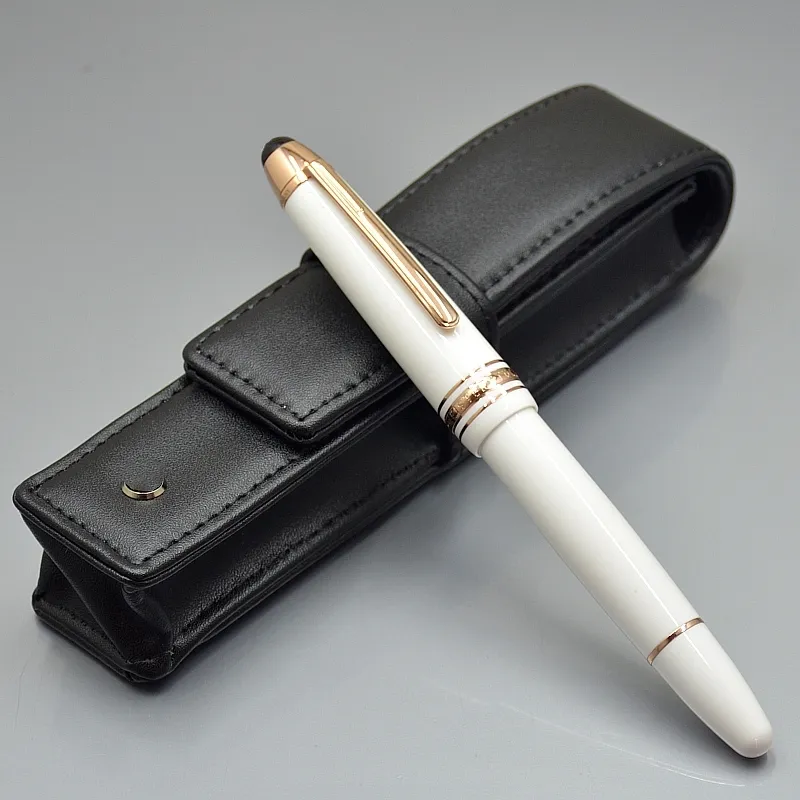 DHgate.com:Exquisite Black Resin Fountain Pen with Genuine Leather ...