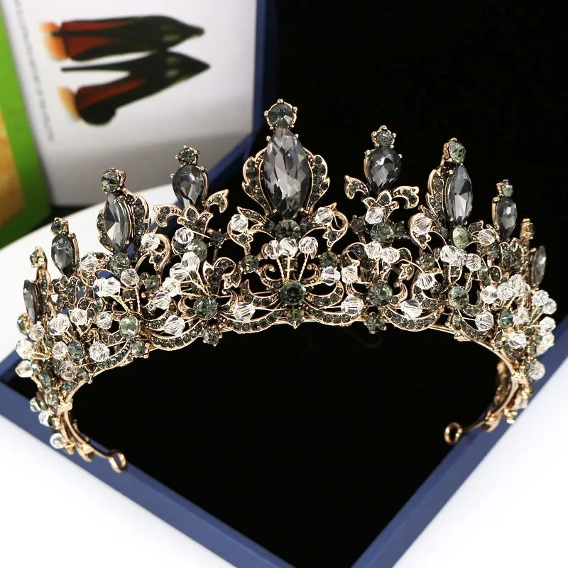Rhinestone Bridal Hair Accessories: Baroque Crystal Queen Tiara ...