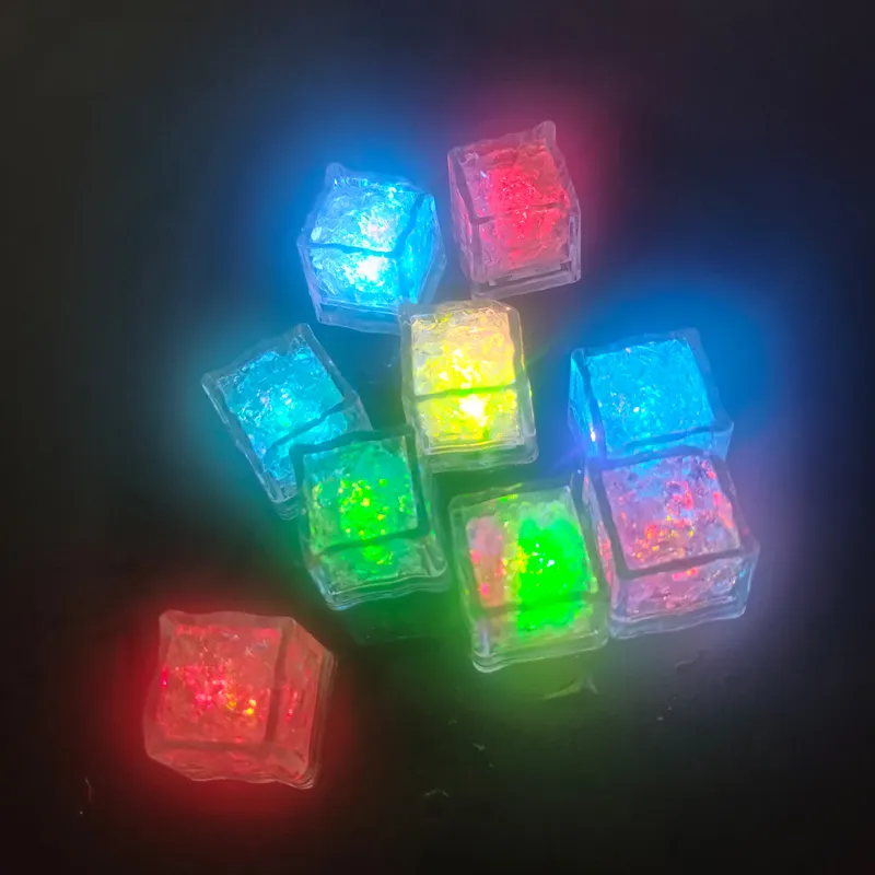 Led Ice Cube Lights Polychrome Flash Liquid Sensor Glowing Submersible ...