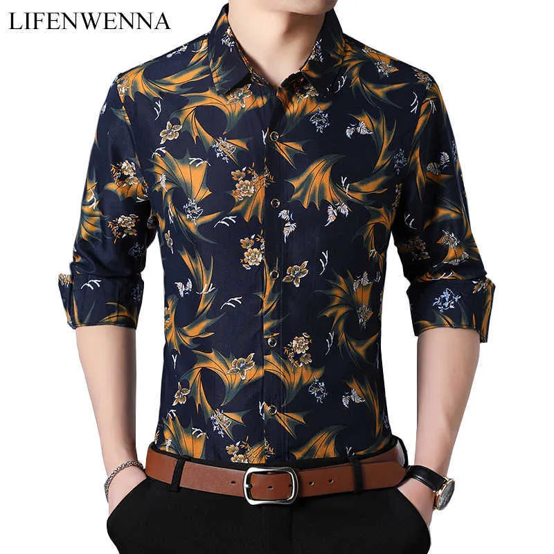 Men's Business Casual Shirt: Autumn Arrival, Personality Printed Long ...
