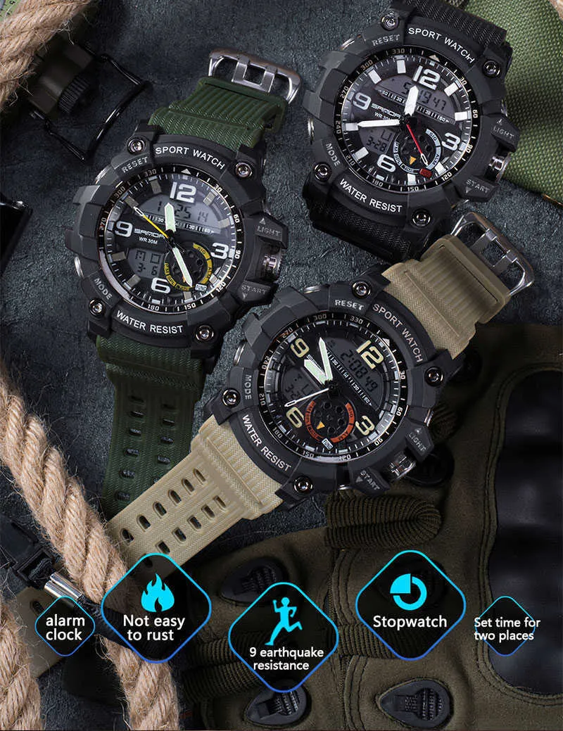 DHgate.com:SANDA Men's Military Sport Style Dual Display Wristwatch ...