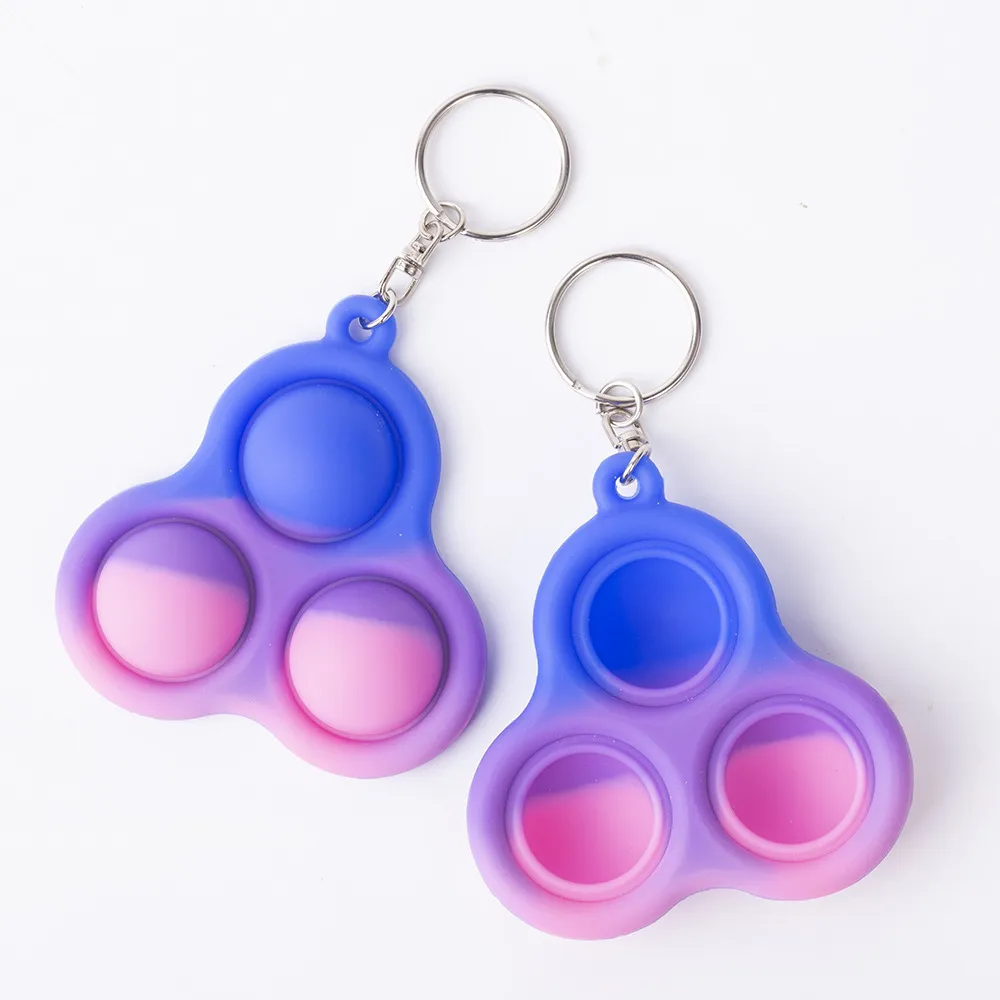 Sensory Push Bubble Silicone Key Ring Pendant Simple Dimple Fidget Toy ...