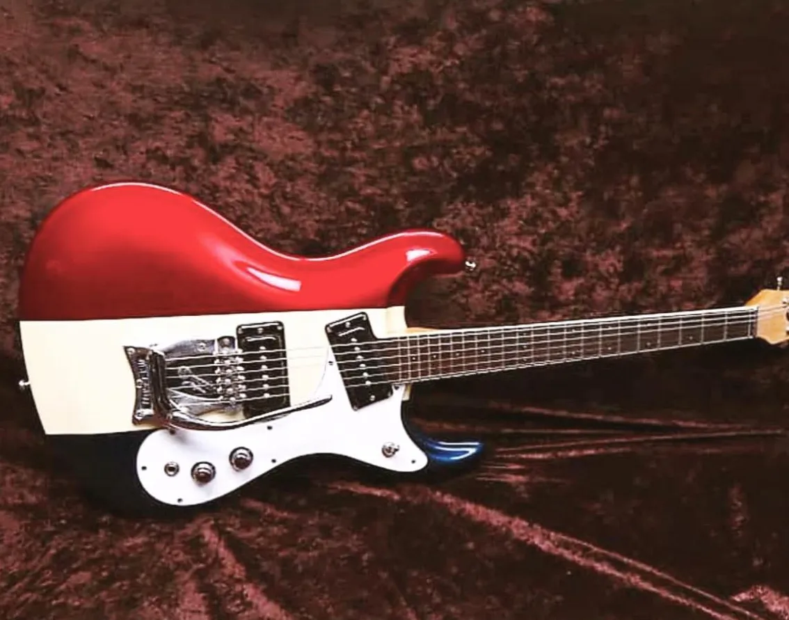 Custom Owen Bucks Mosri Hallmark Red, White, and Blue Electric Guitar ...