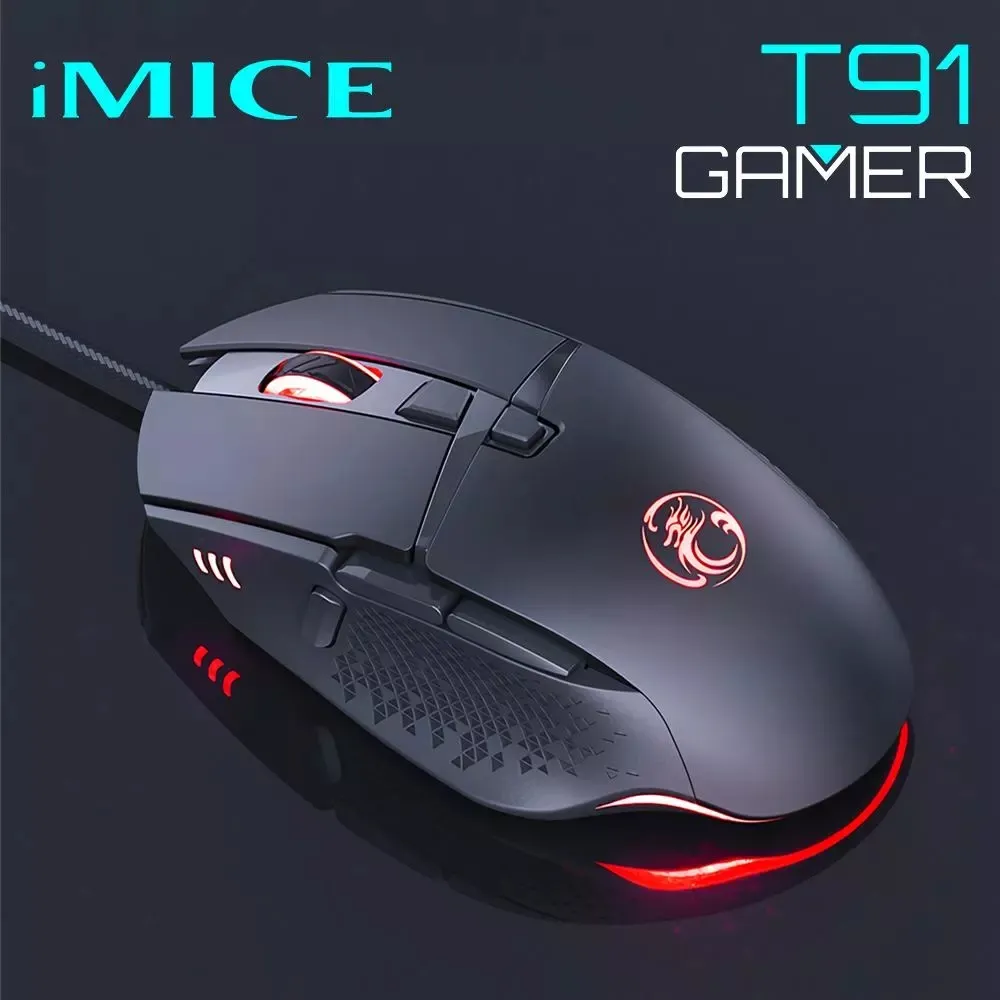 IMICE T91 Botón De Fuego Diseño USB Wired Gaming Mouse Computer Gamer 7200 DPI Ratones Ópticos ...
