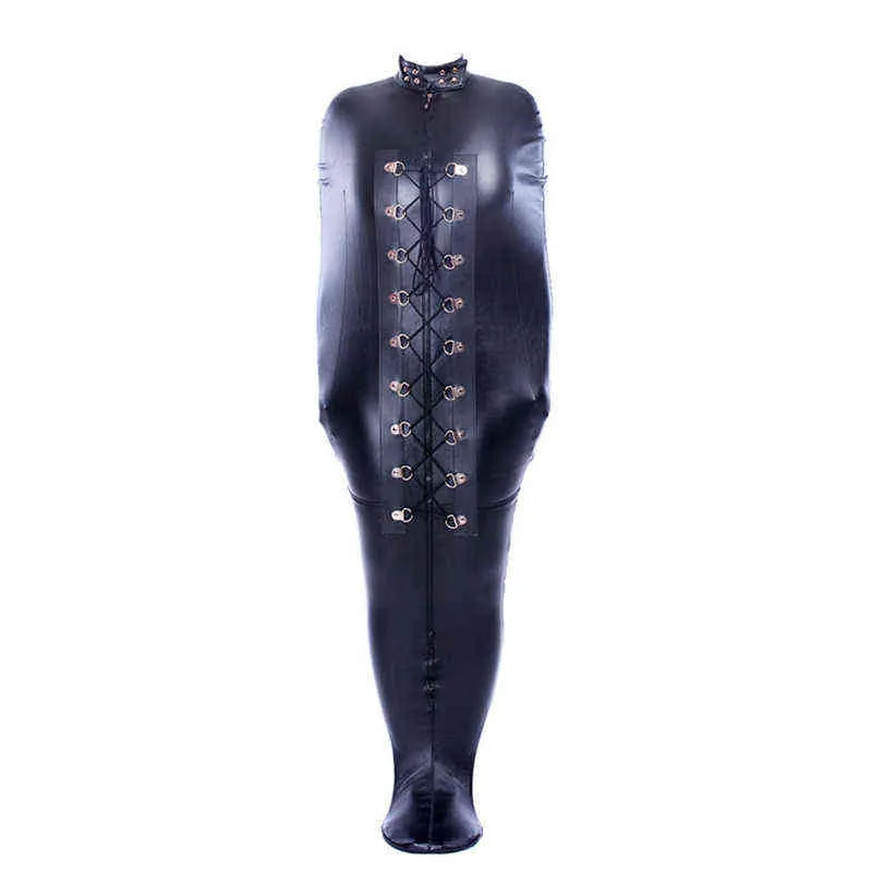 Bondage Bodysuit PU Leather Full Bag BDSM Binder Straitjacket Sleeping ...